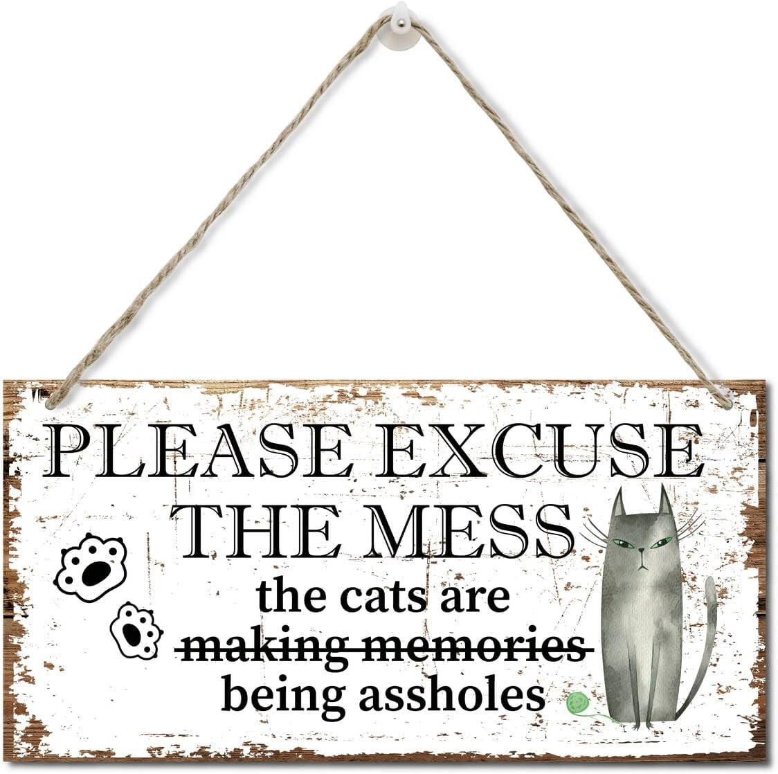New Wood Sign 8x12 Inch Door Sign Funny Please Excuse The Mess Hanging ...