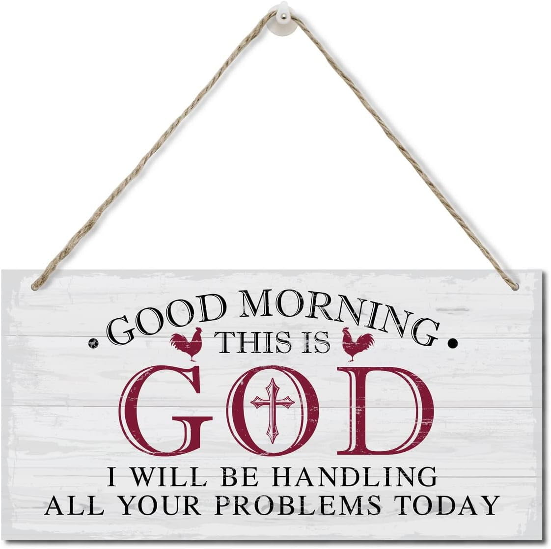 New Wood Sign 8x12 Inch Door Sign Good Morning This is God Hanging ...