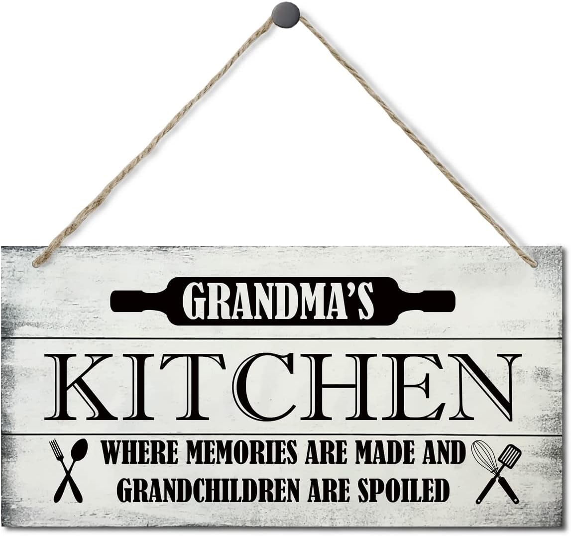 New Wood Sign 8x12 Inch Door Sign Grandma's Kitchen Decor Sign Hanging ...