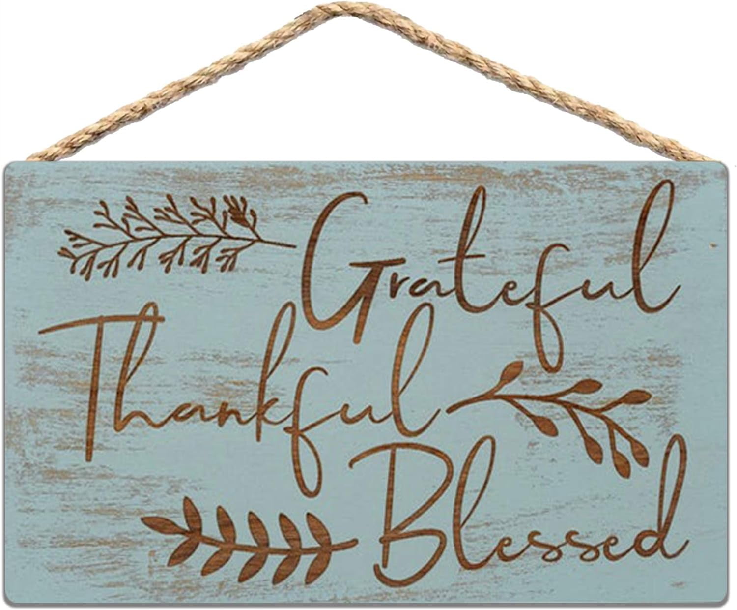 New Wood Sign 8x12 Inch Door Sign Grateful Thankful Blessed For Hanging ...