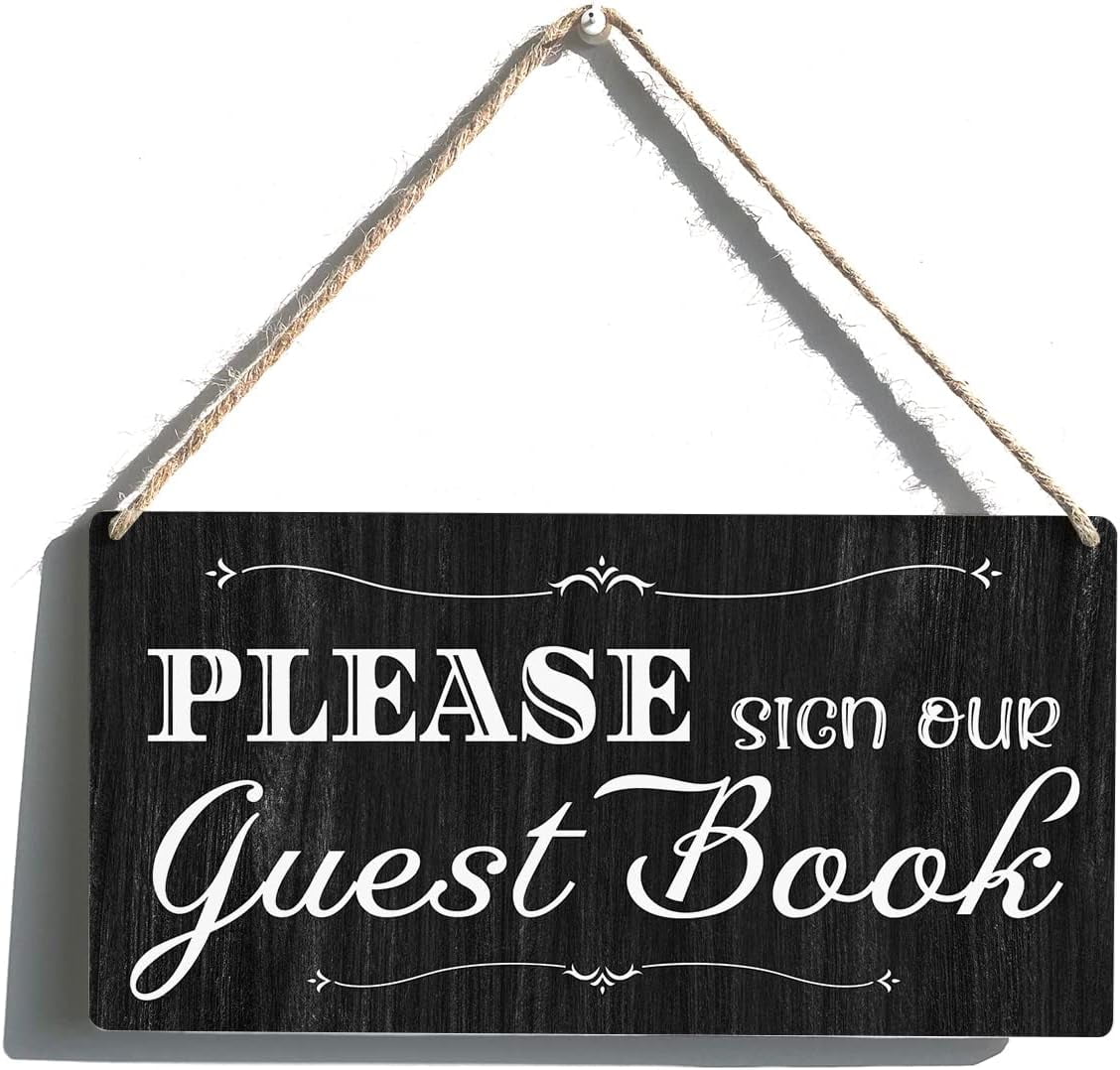 New Wood Sign 8x12 Inch Door Sign Guest Book Sign Please Sign Our Guest ...