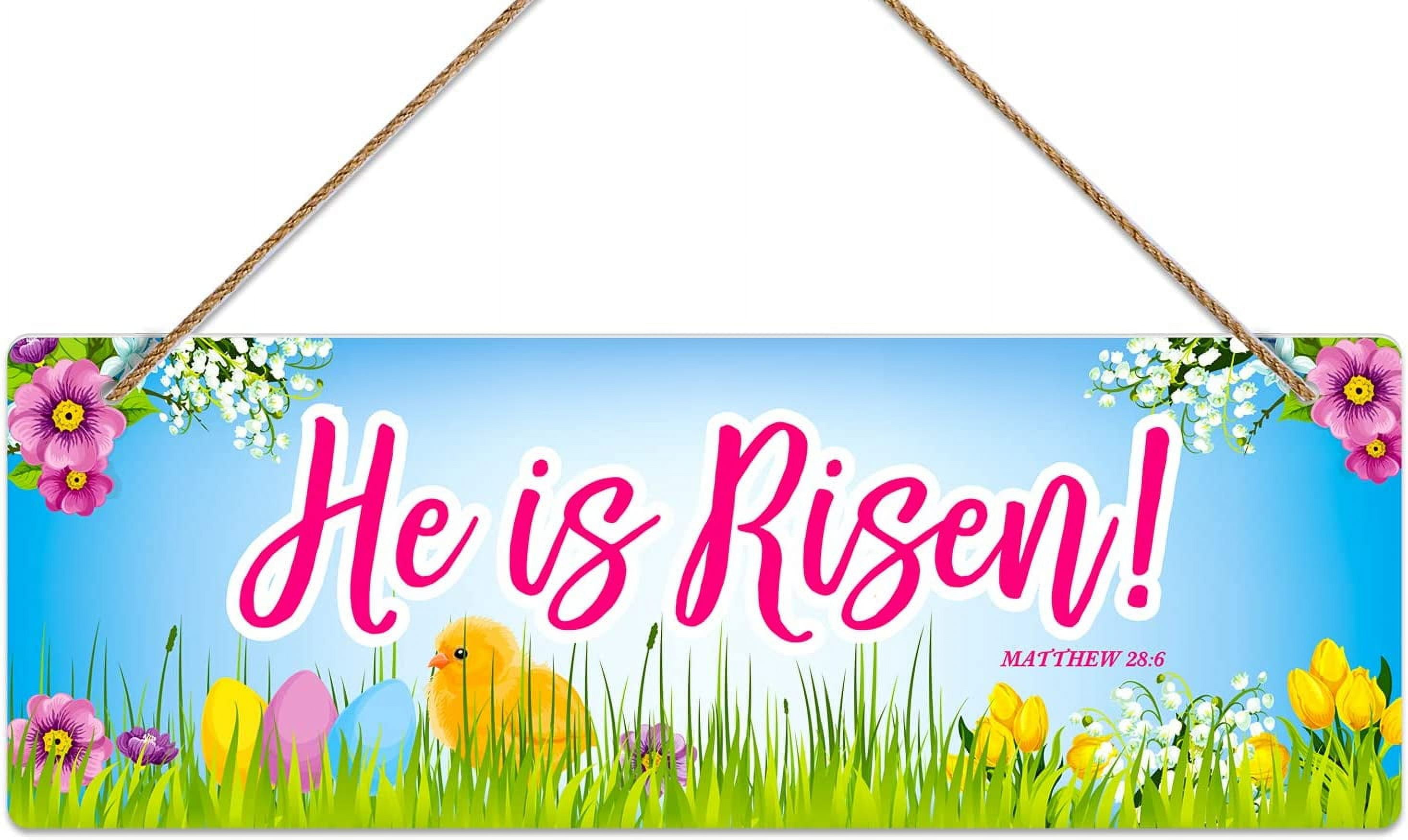 New Wood Sign 8x12 Inch Door Sign He is Risen Sign He is Risen Door ...