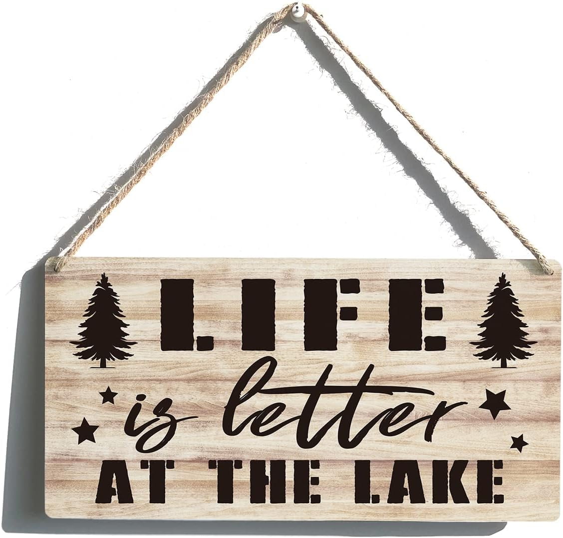 New Wood Sign 8x12 Inch Door Sign Lake House Sign Life is Better At The ...
