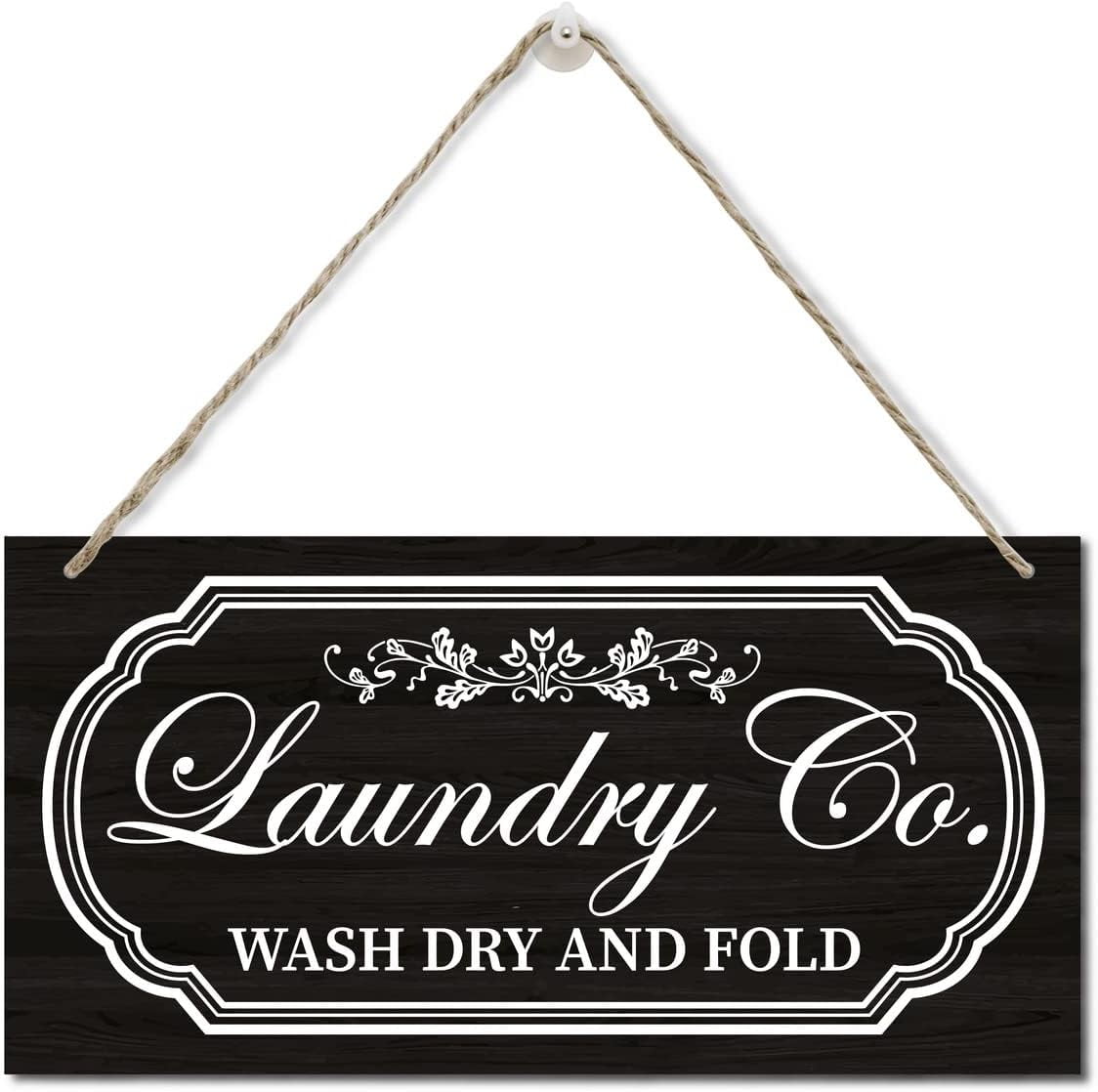 New Wood Sign 8x12 Inch Door Sign Laundry Co Sign Wash Dry Fold Laundry ...