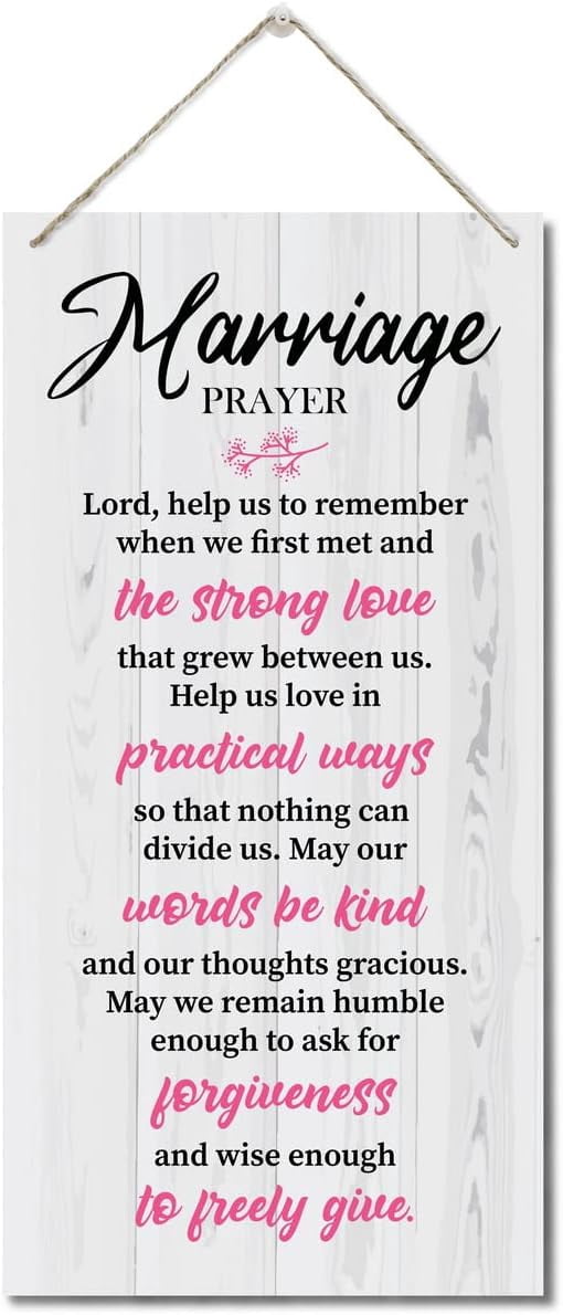 New Wood Sign 8x12 Inch Door Sign Marriage Prayer Hanging Wooden Wall ...