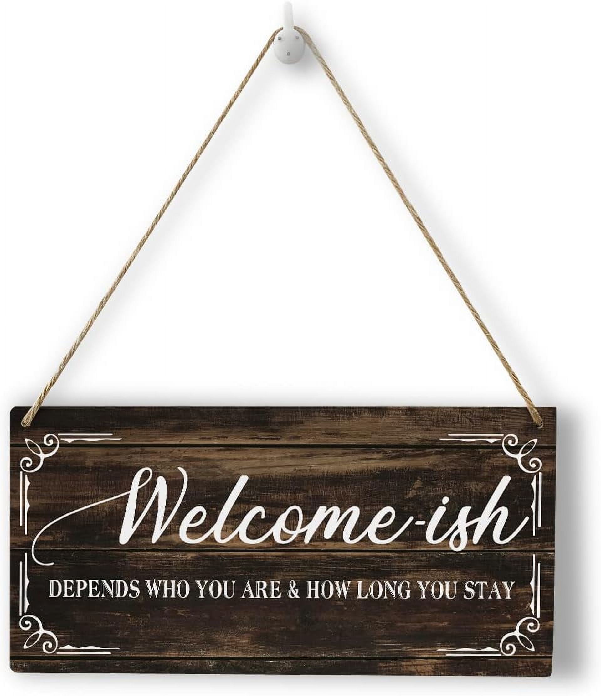 New Wood Sign 8x12 Inch Door Sign Rustic Welcome Sign Hanging Wooden ...