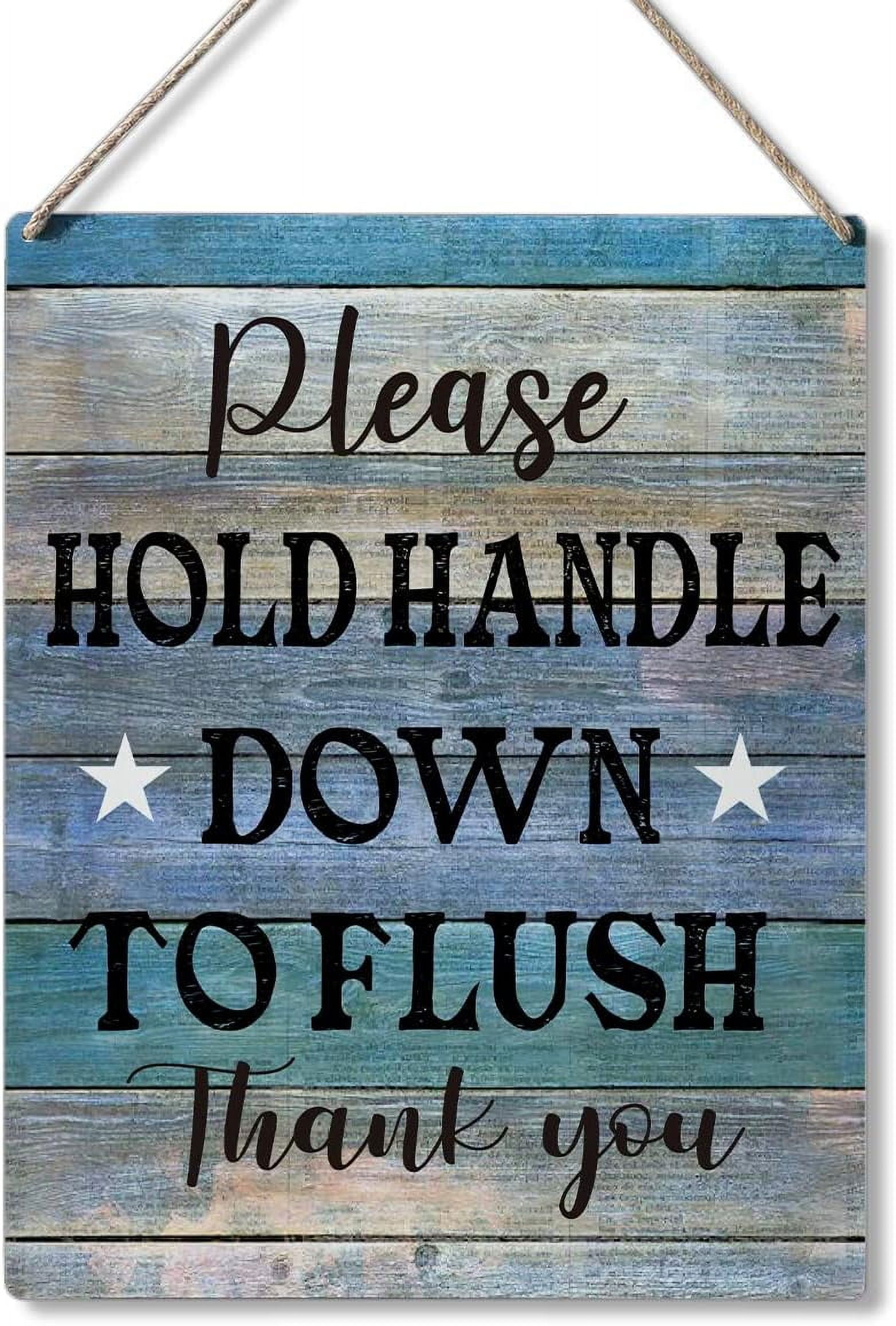 New Wood Sign 8x12 Inch Front Door Sign Bathroom Sign Please Hold ...