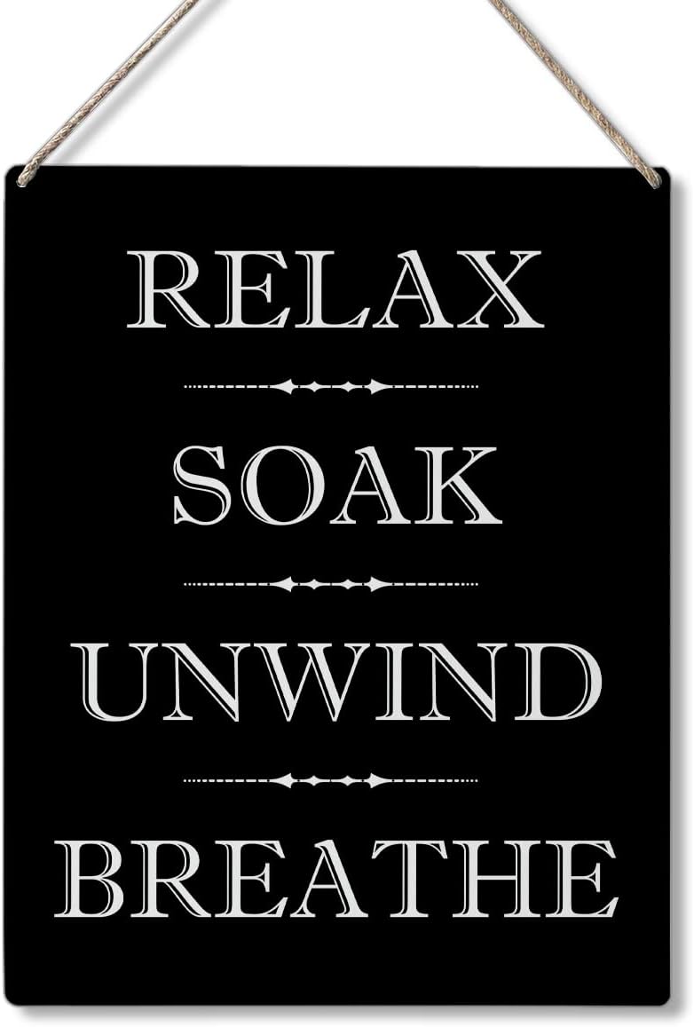 New Wood Sign 8x12 Inch Front Door Sign Bathroom Sign Relax Soak Unwind ...