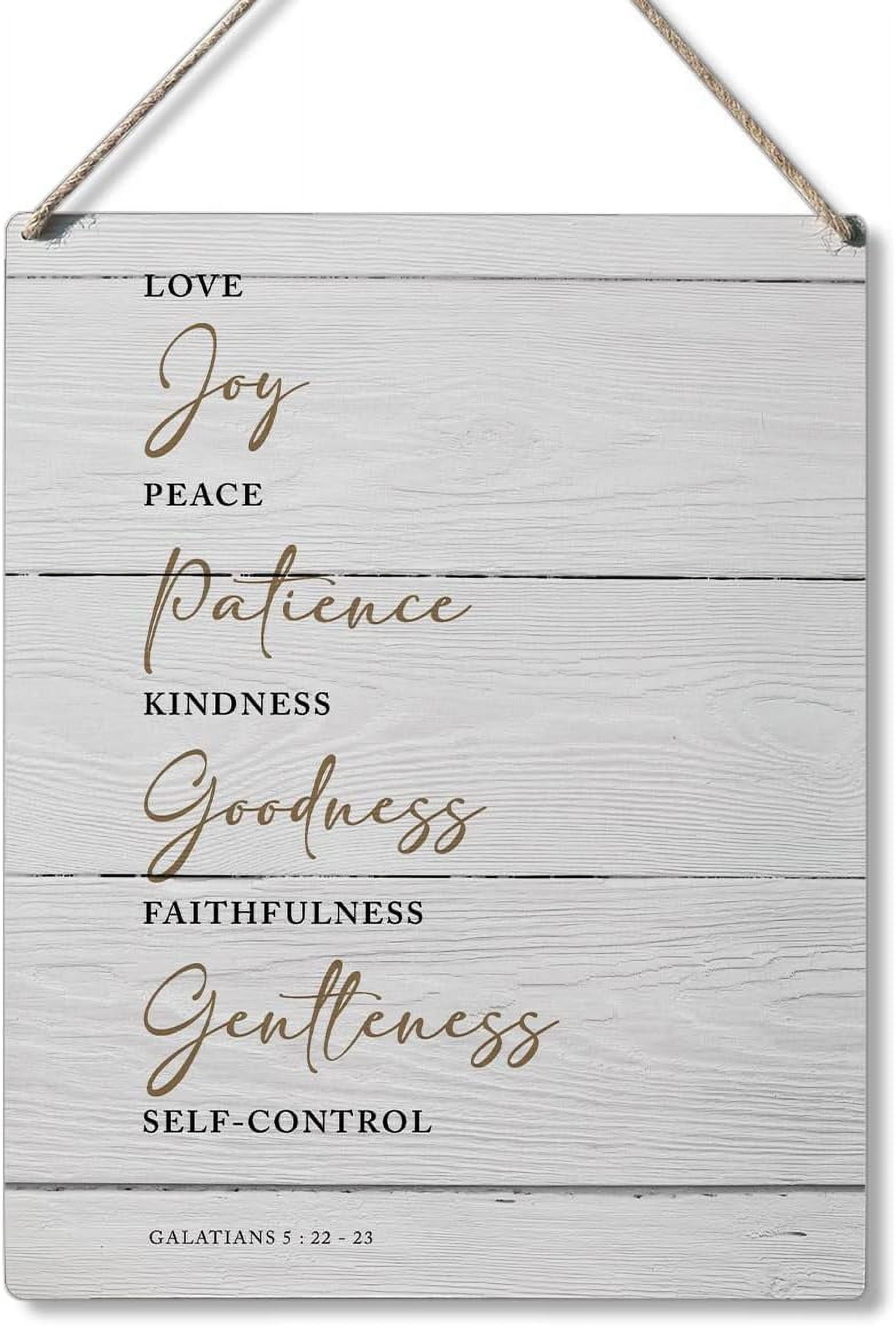 New Wood Sign 8x12 Inch Front Door Sign Love Joy Peace Patience ...