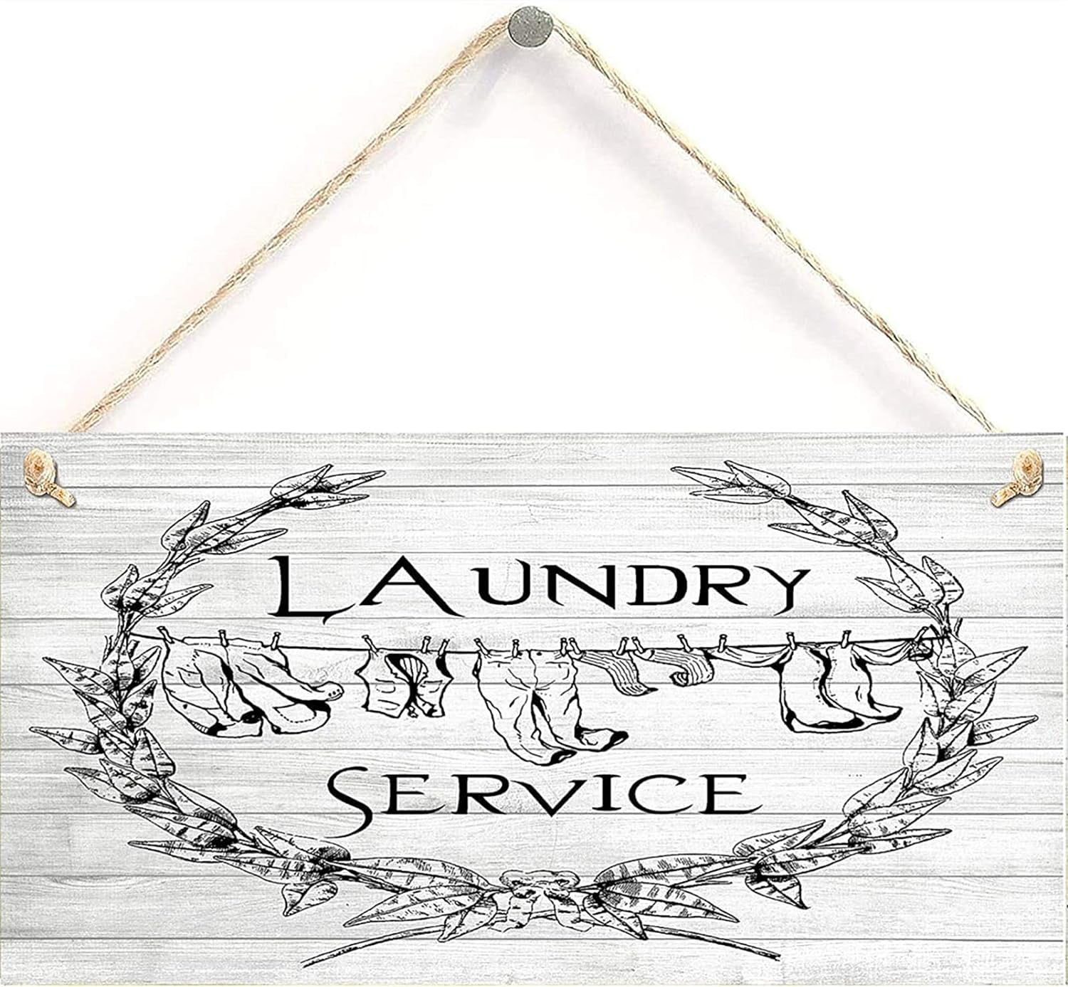 New Wood Sign 8x12 Inch Front Door Sign Laundry Service Sign Hanging ...