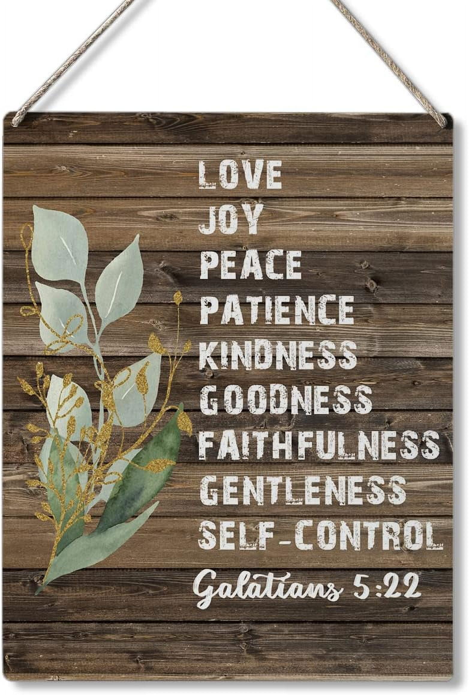 New Wood Sign 8x12 Inch Front Door Sign Love Joy Peace Patience ...
