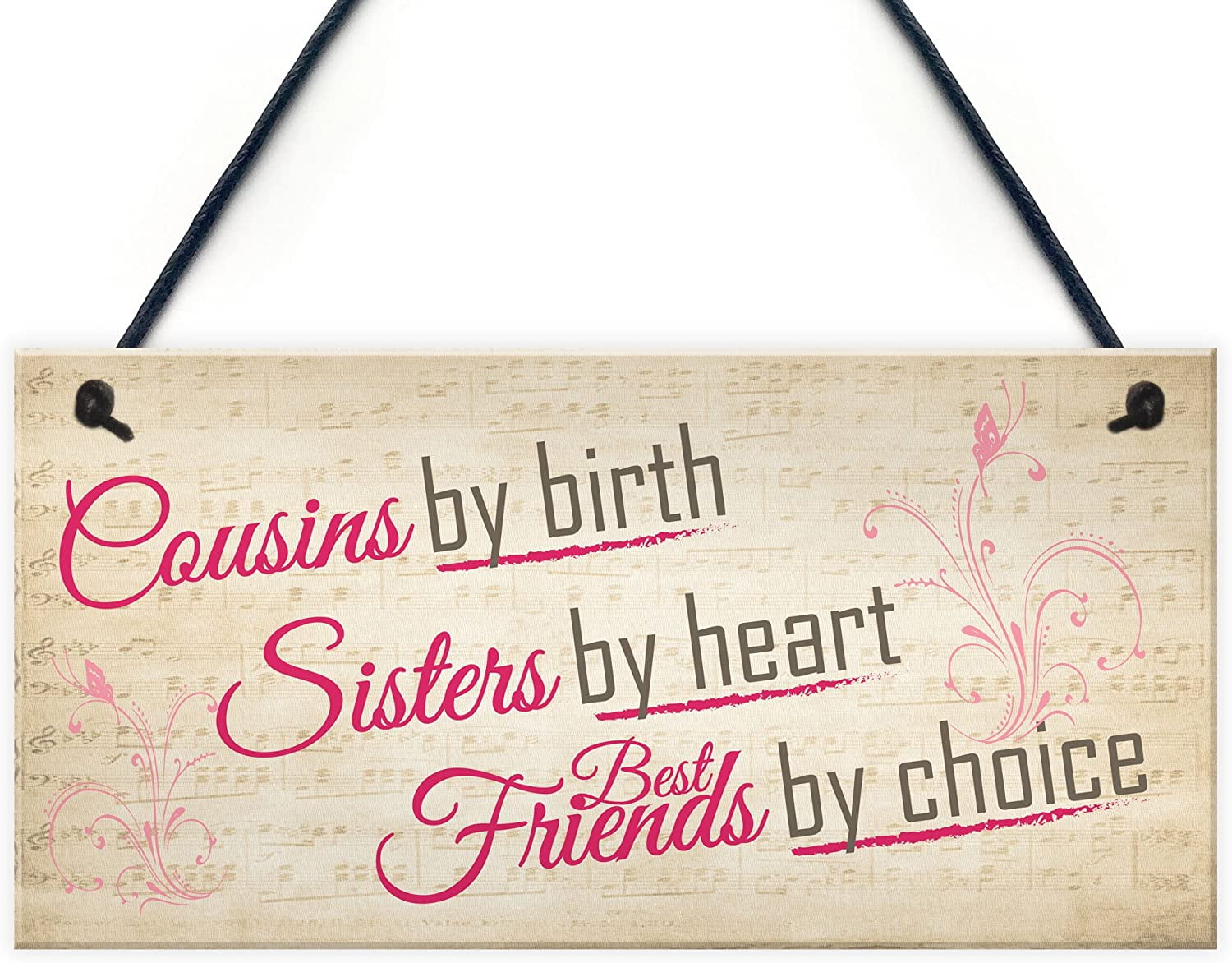 New Wood Sign Front Door Sign Cousins by Birth Friends by Choice ...