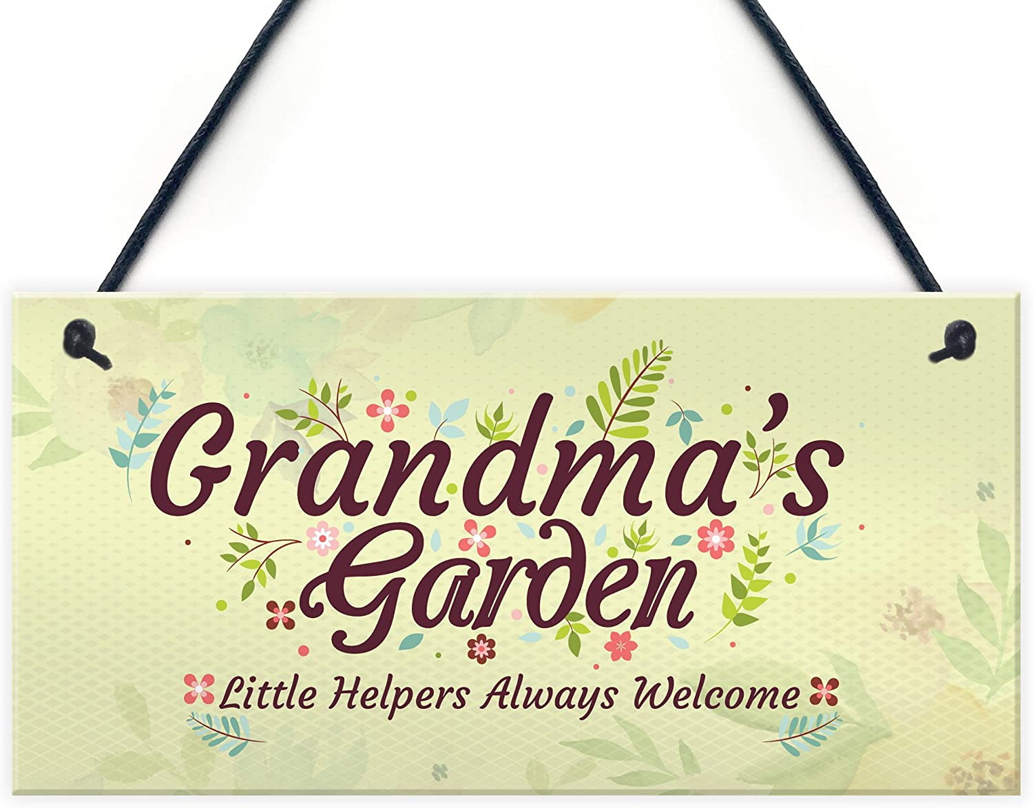 New Wood Sign Front Door Sign Grandma's Garden Hanging Wooden Wall Sign ...