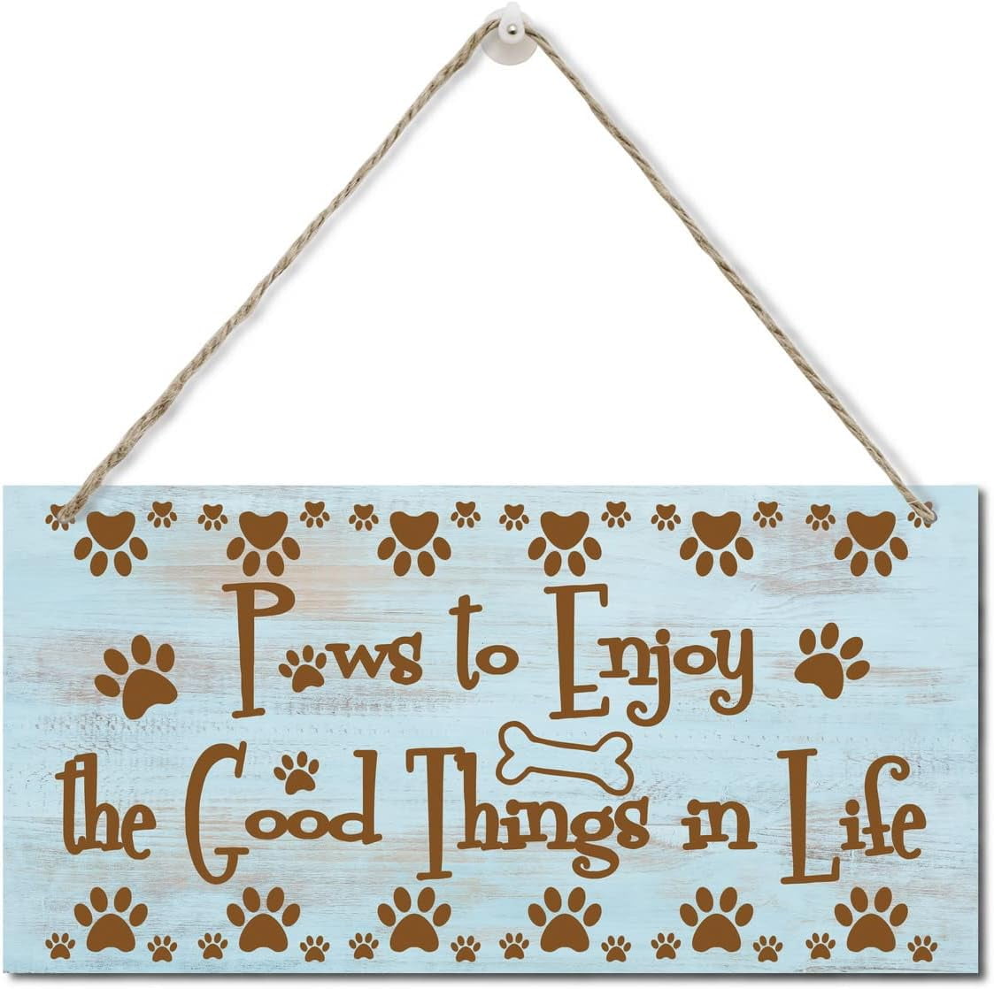 New Wood Sign Front Door Sign Paws to Enjoy the Good Life Sign Hanging ...
