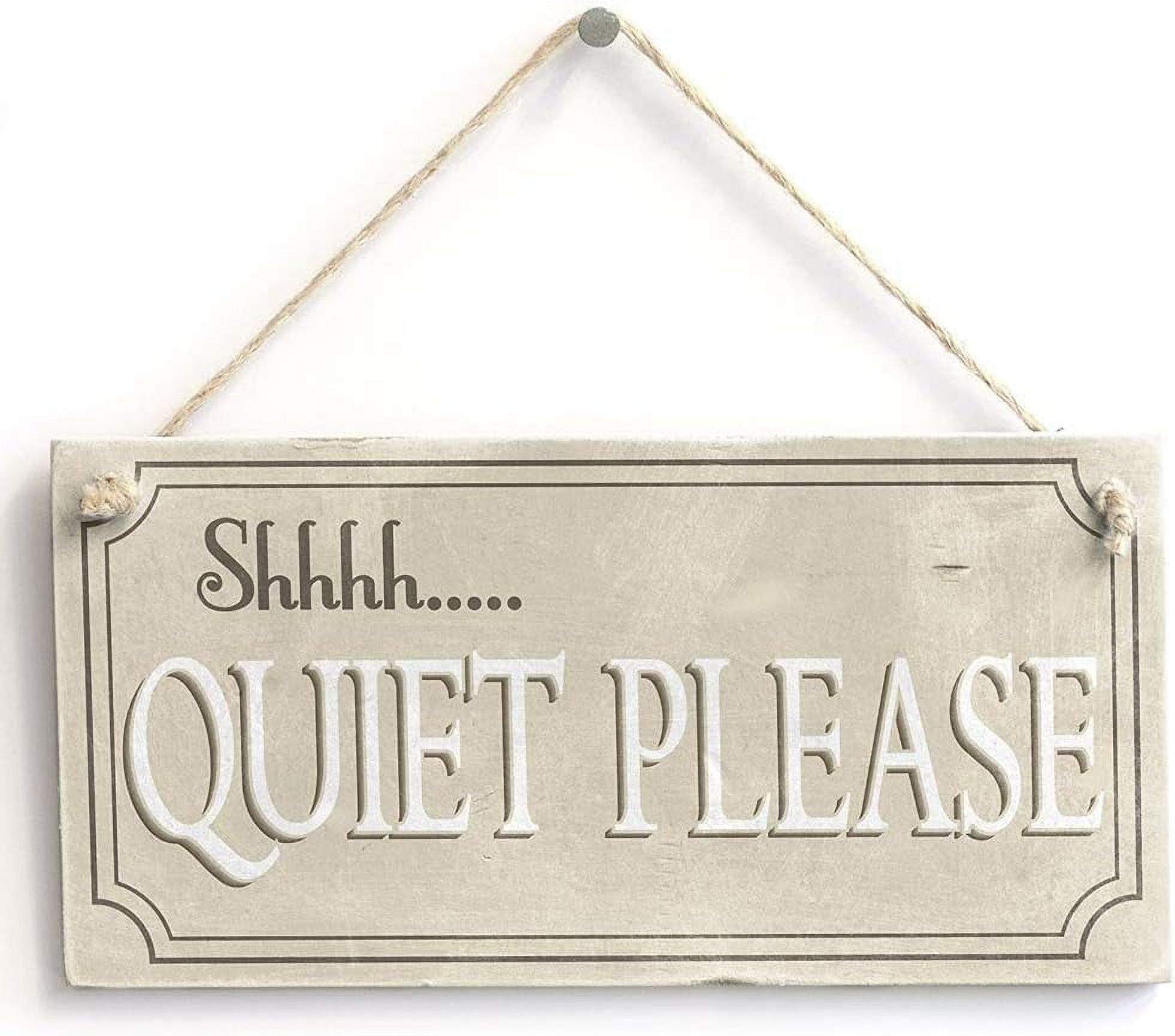 New Wood Sign Front Door Sign Shhh… Quiet Please Hanging Wooden Wall Sign Home Garden Yard Signs ...