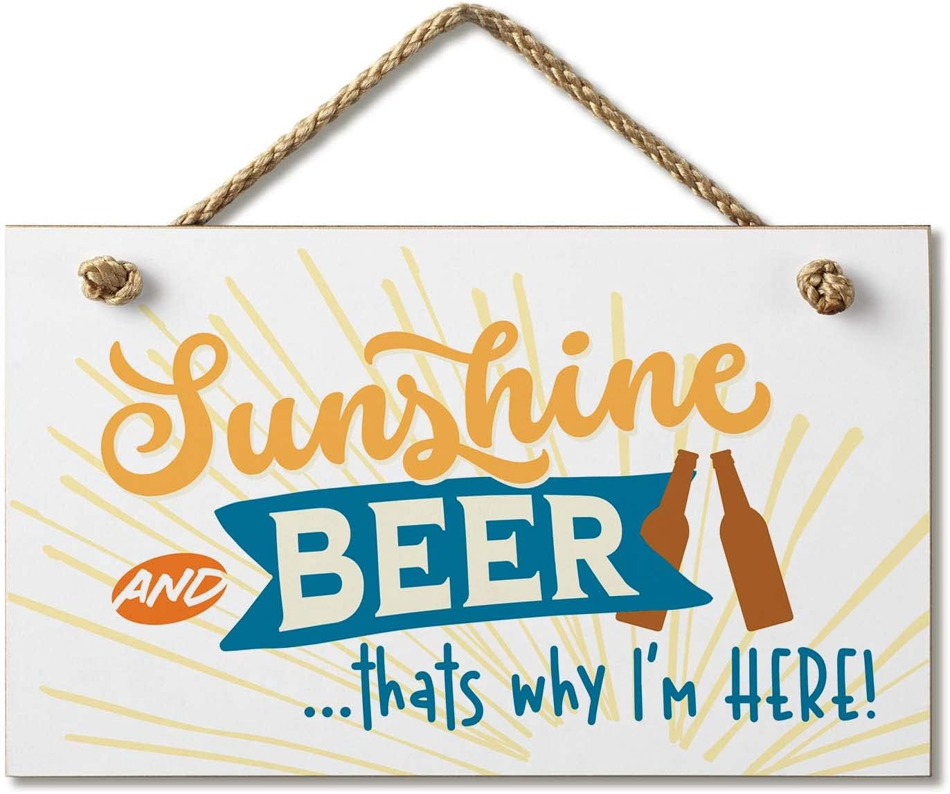 New Wood Sign Front Door Sign "Sunshine & Beer That's Why I'm Here ...