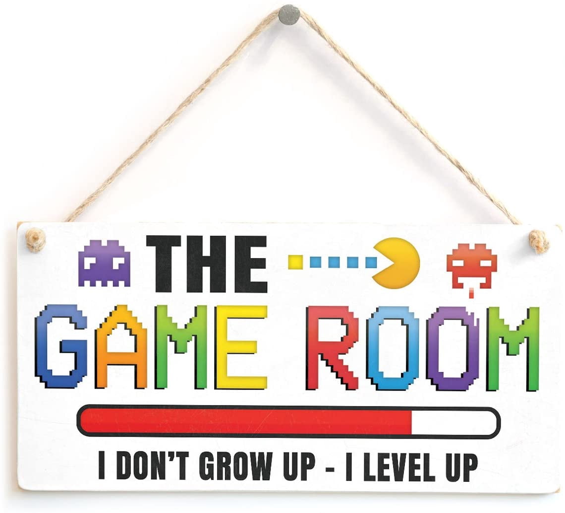 New Wood Sign Front Door Sign The Game Room I Don't Grow UP - I Level ...