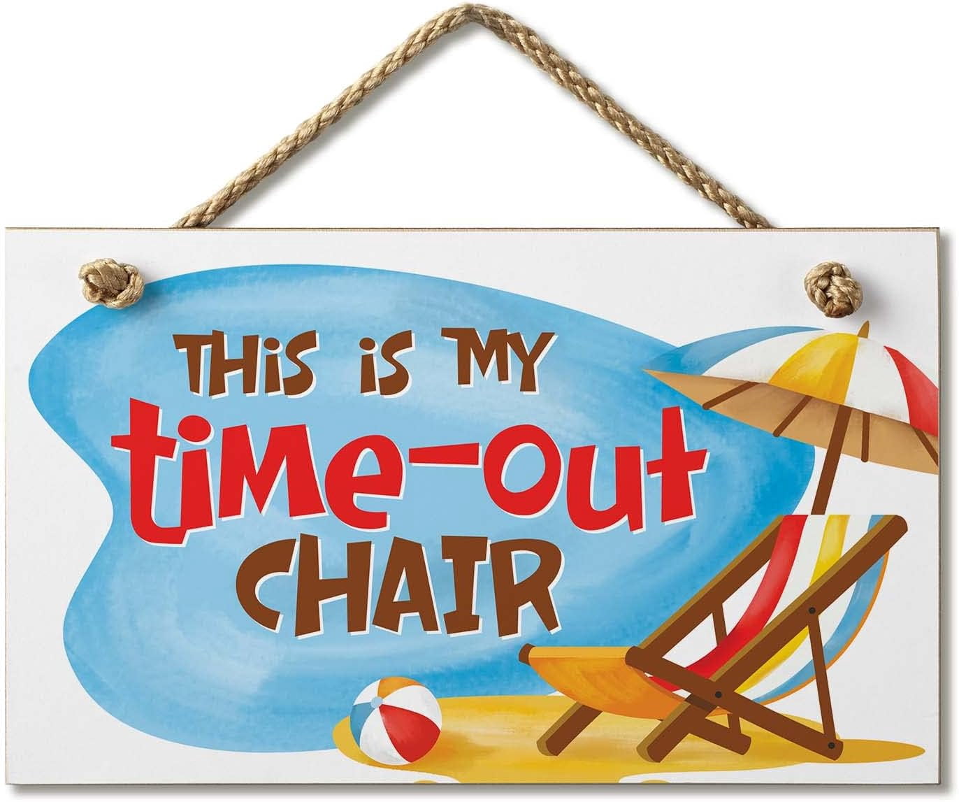 New Wood Sign Front Door Sign "This Is My Time Out Chair" Hanging ...