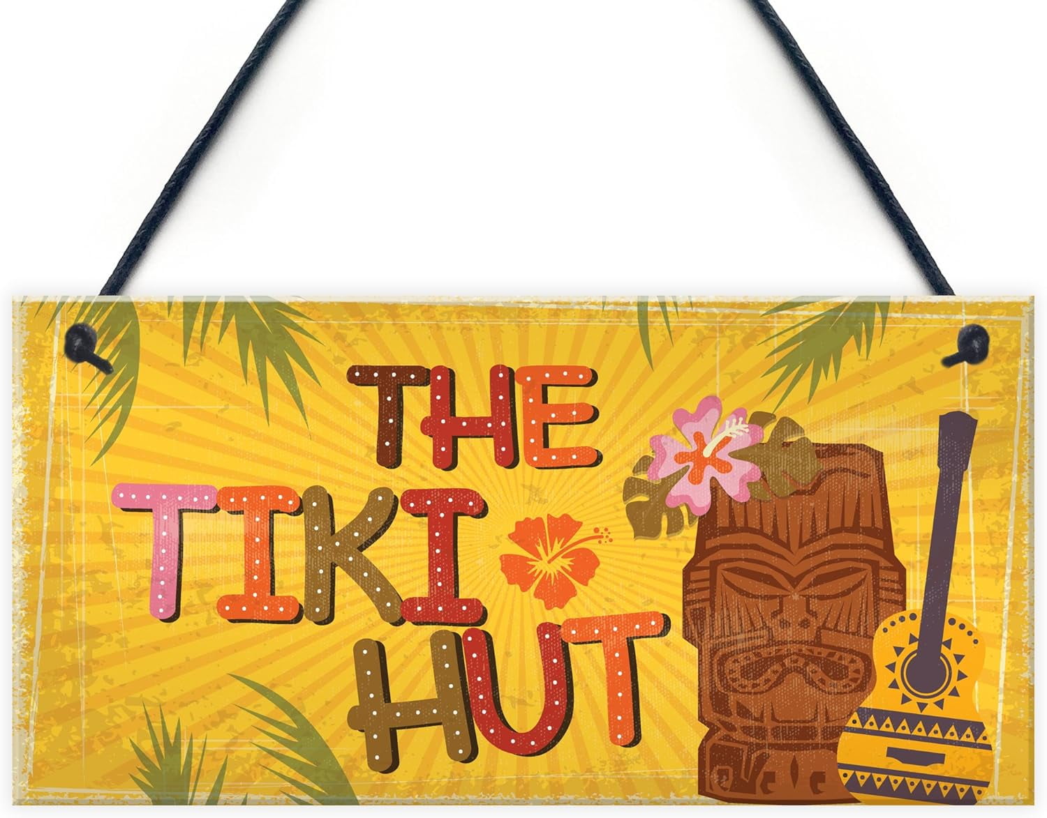 New Wood Sign Front Door Sign Tiki Hut Hanging Wooden Wall Sign Home ...