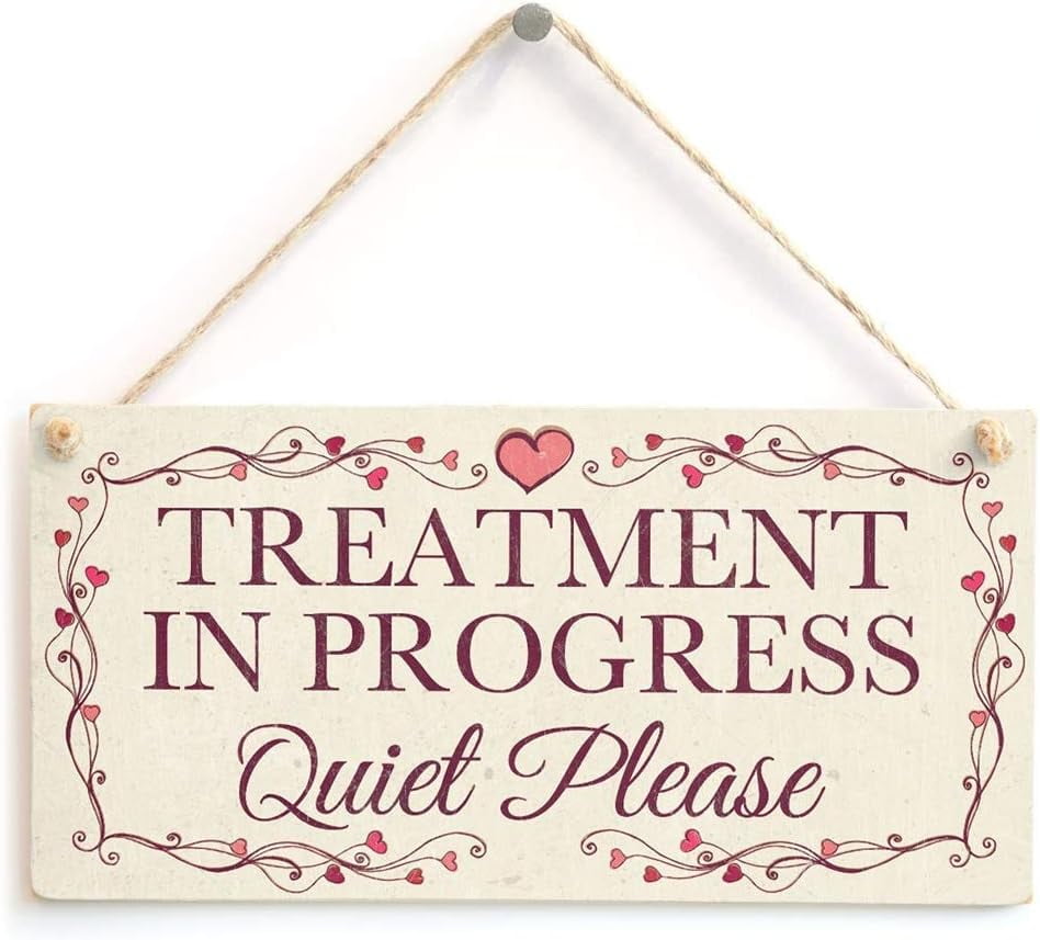 New Wood Sign Front Door Sign Treatment in Progress Quiet Please ...