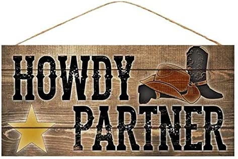 New Wood Sign Front Door Sign Wall Decor Sign, Howdy Partner Sign ...
