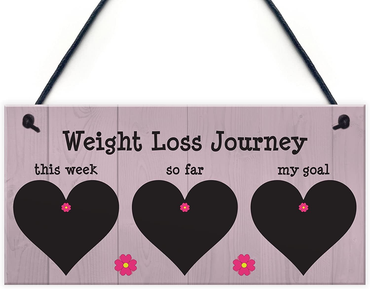 New Wood Sign Front Door Sign Weight Loss Tracker Chalkboard Hanging ...