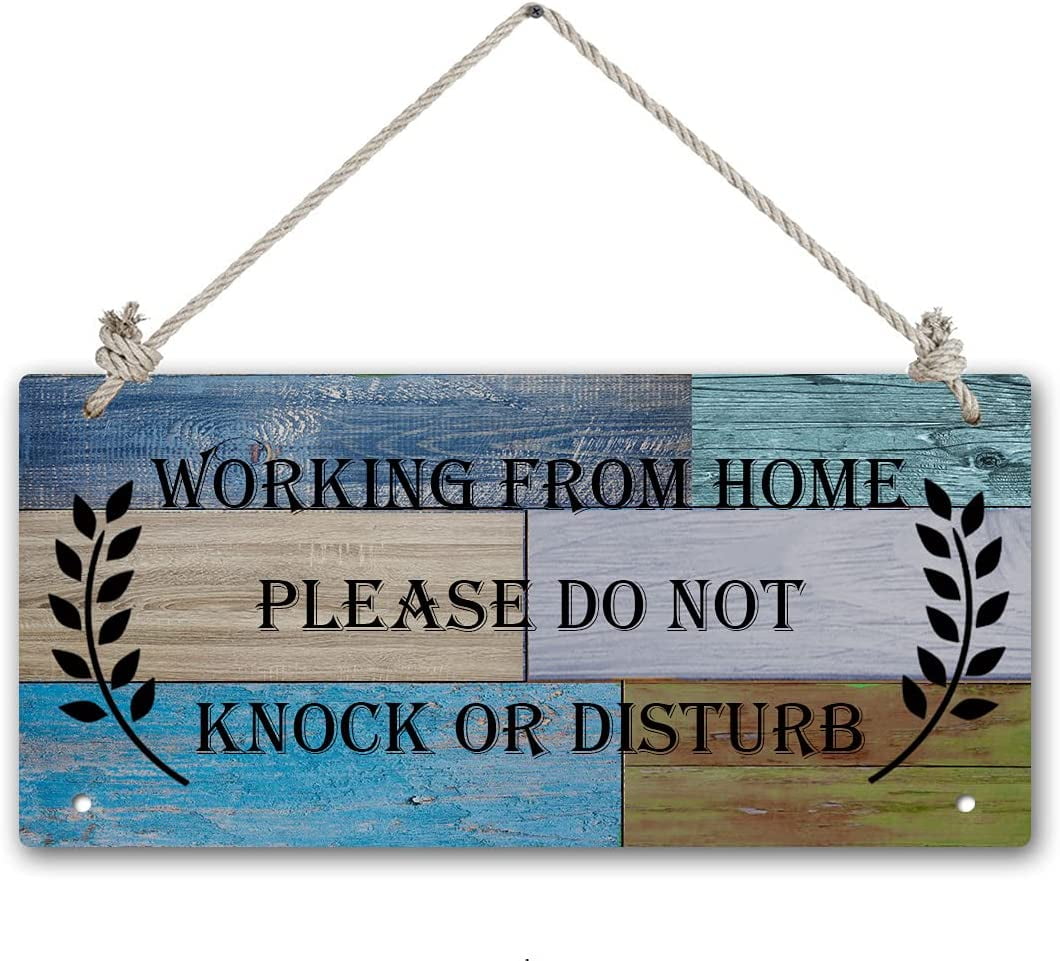 New Wood Sign Front Door Sign Working from Home Please Do Not Knock Or ...