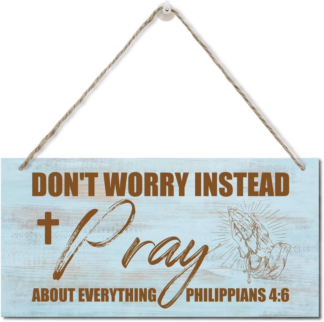 New Wood Sign Front Door Sign Don't Worry Instead Pray About Everything ...
