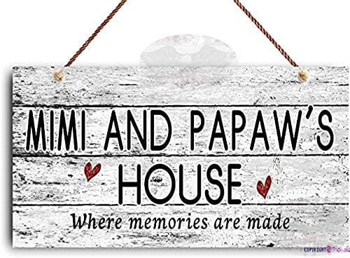 New Wooden Signs Mimi and PAPAW'S House Sign, Where Memories are Made ...