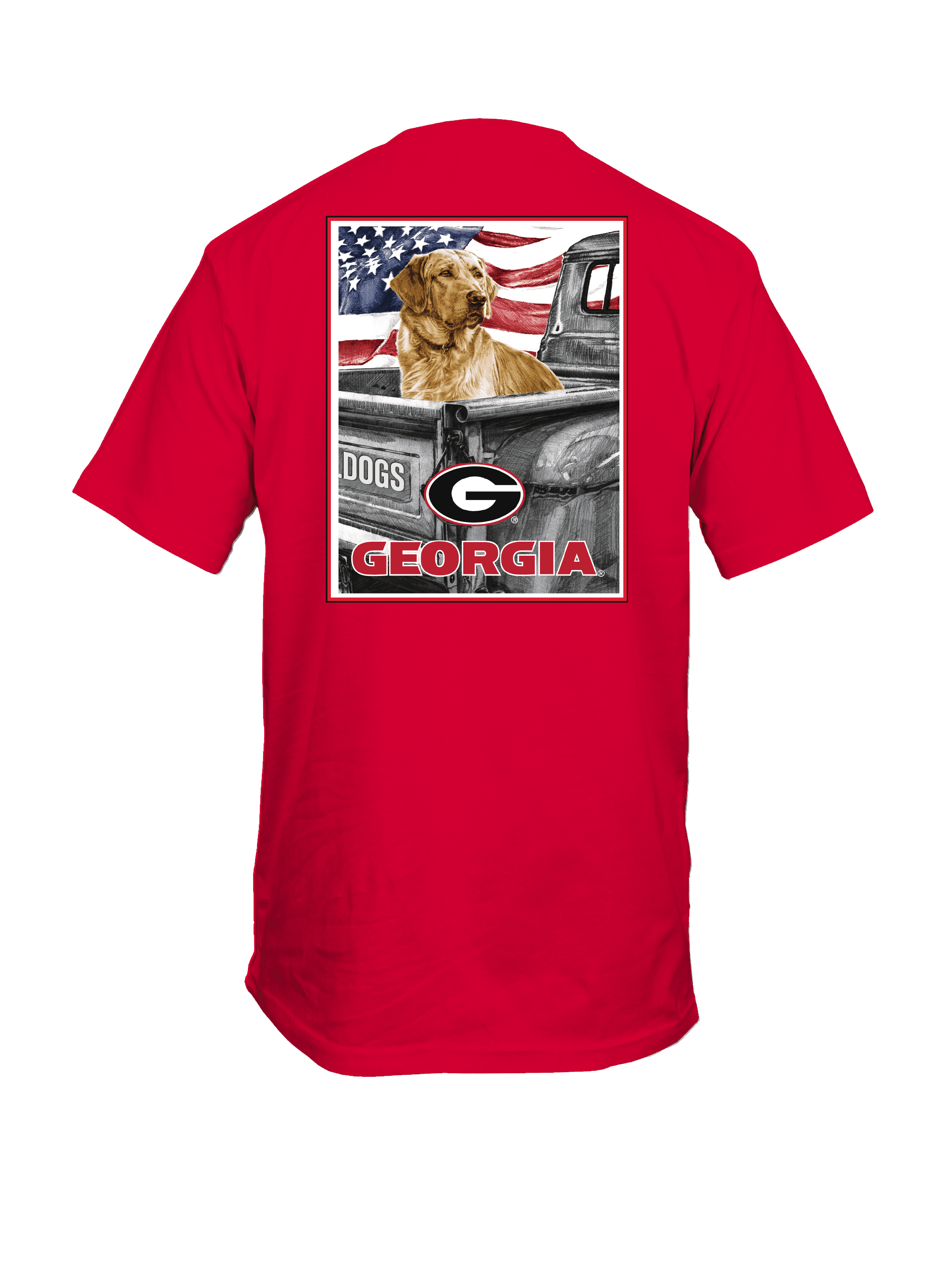New World Graphics Georgia UGA Bulldogs American Flag And Truck Bed ...