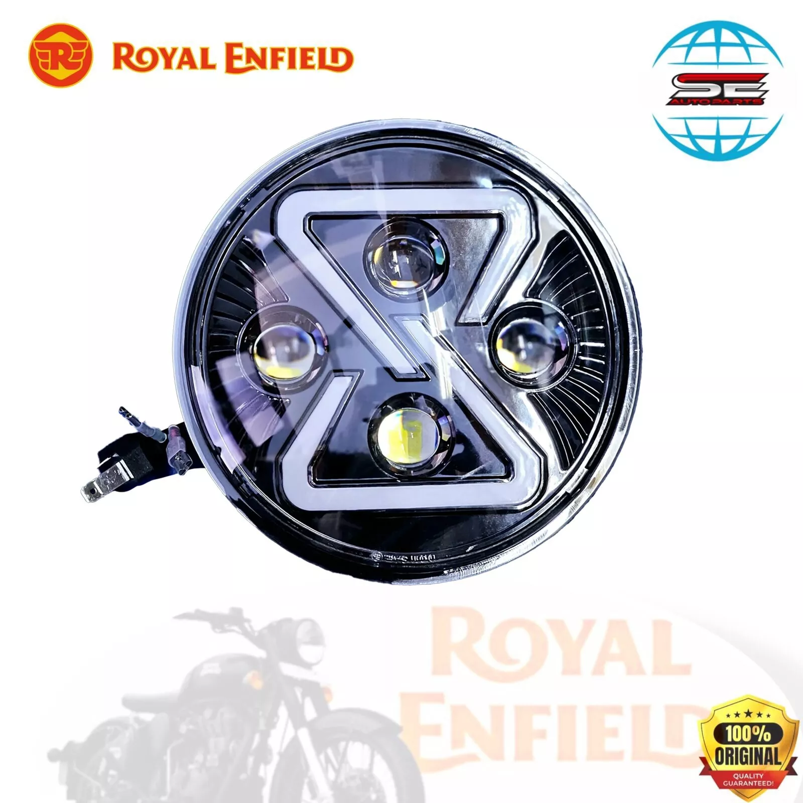 New X Type Headlight 7" For Royal Enfield Hunter 350 Meteor 350 New ...