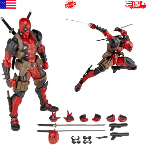 New Yamaguchi Revoltech No.001 Deadpool 6" Action Figure Complex with ...