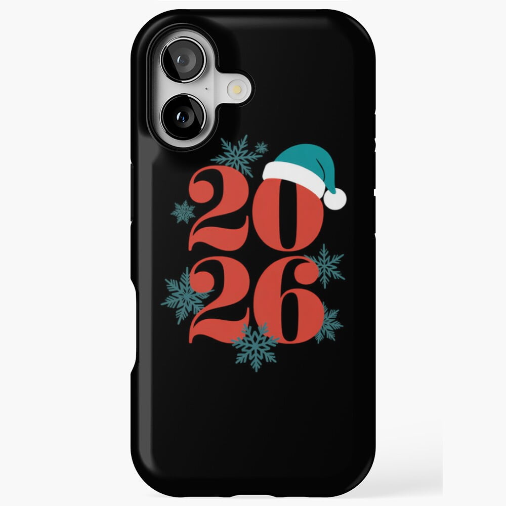 New Year 2026 Festive Snowflake Winter Holiday Art Phone Case with ...
