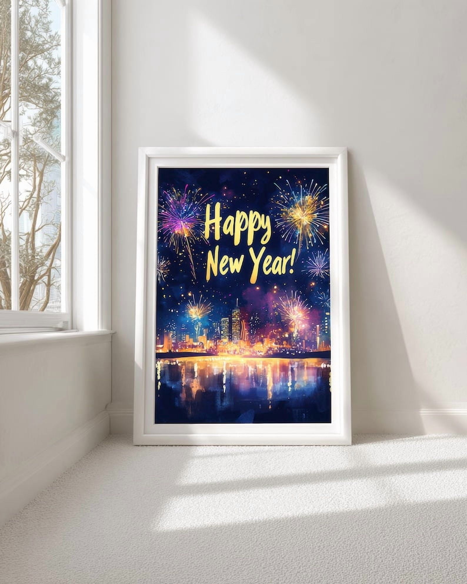 New Year 2026 Fireworks Celebration Poster, Festive Night City ...