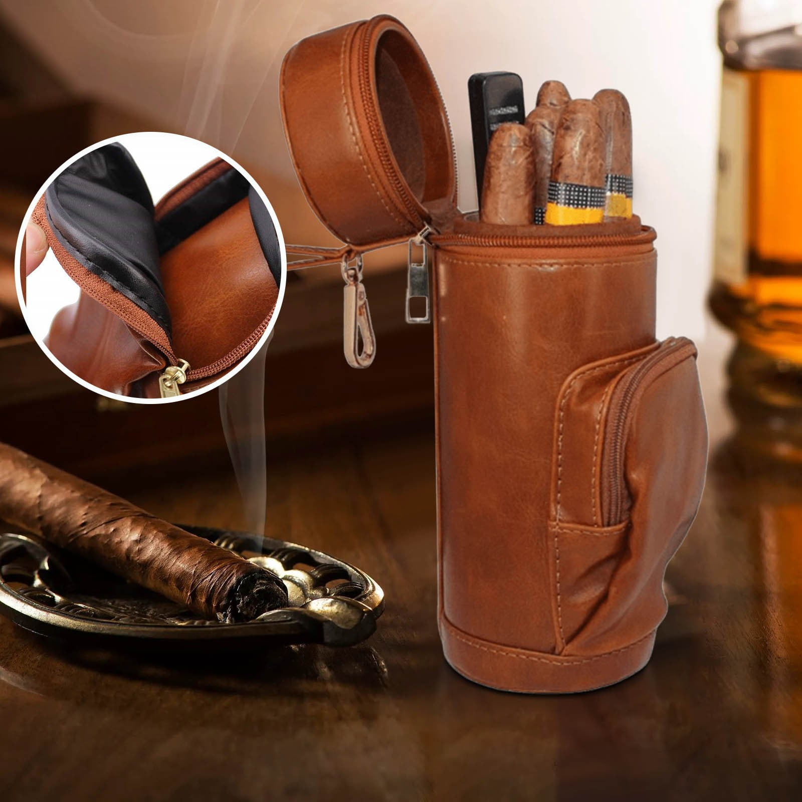 New Year Clearance Ihhxbz Retro Multi Functional Cigar Storage Bag ...