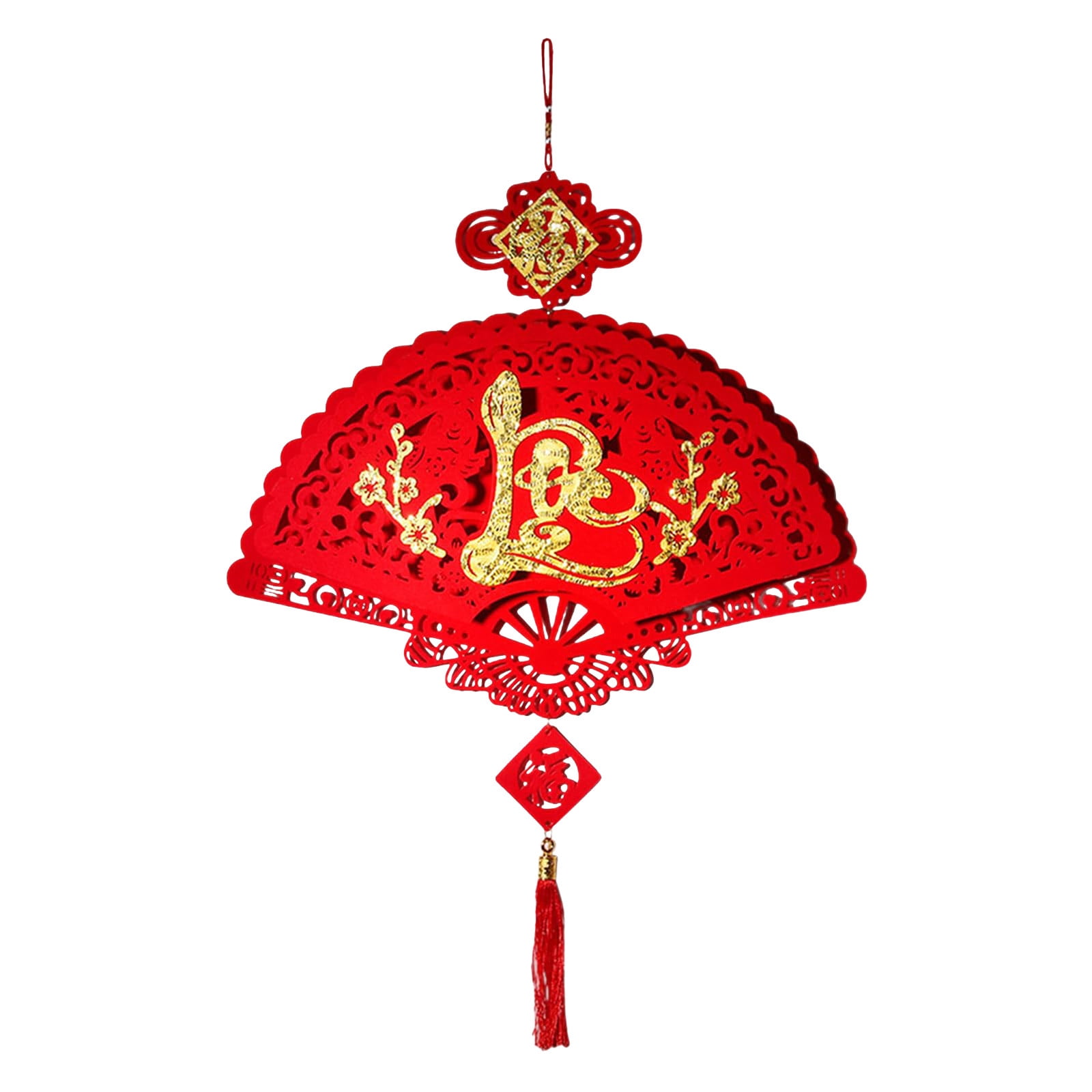 New Year Decorations 2024, 3D Blessing Tassle Paper Fan Ornament ...