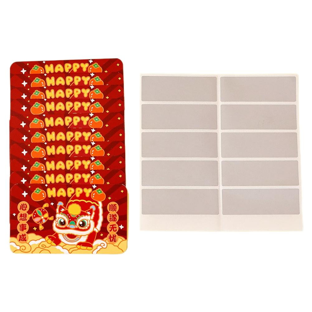 New Year Festive Paper Scratch Cards with Diverse Patterns for Holiday ...