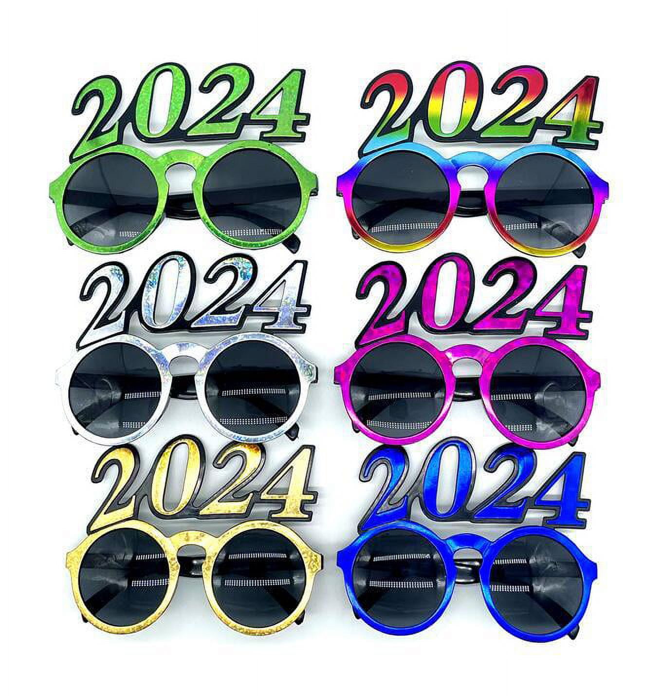New Year Glasses Prop Plastic Eyeware 2024 Glasses Party Prank Prop ...