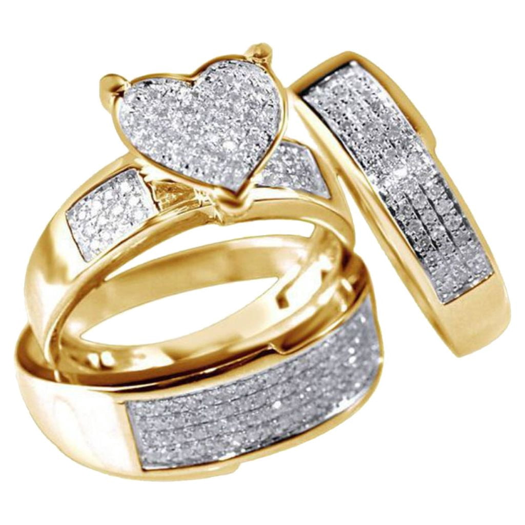 New Year New You snorda 3Pcs/Set NEW Jewelry Yellow Gold Filled Heart ...