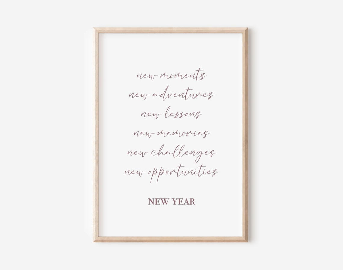 New Year Print, Motivational Print, Year Resolutions Poster, New Goals ...