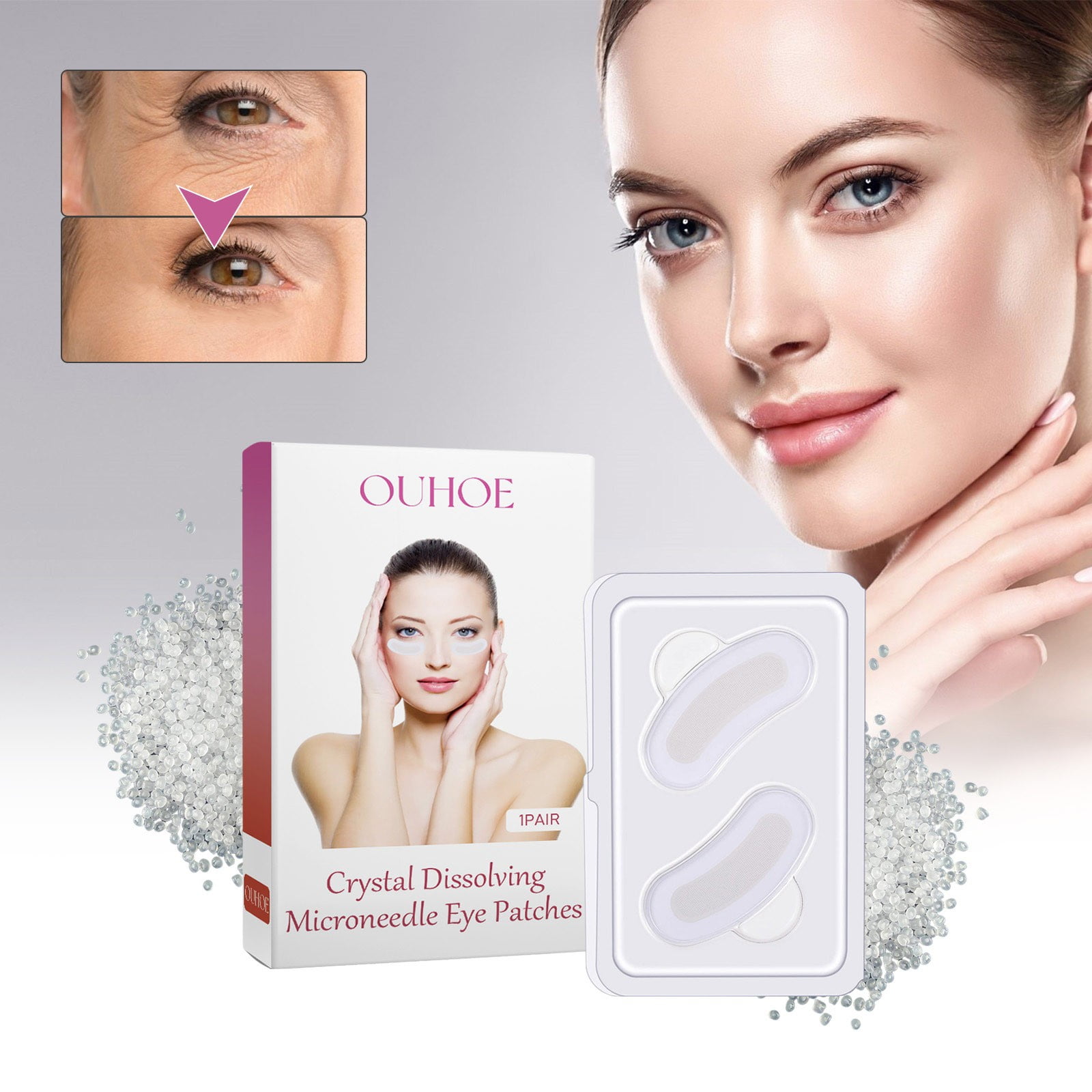 New Year Savings Crystal Dissolving Microneedle Eye Patches-Natural ...