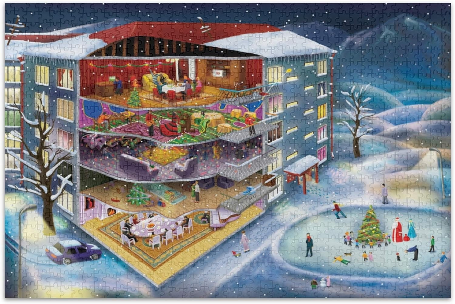 New Year in Residential Building Jigsaw Puzzle 500 Pieces Wooden Jigsaw ...