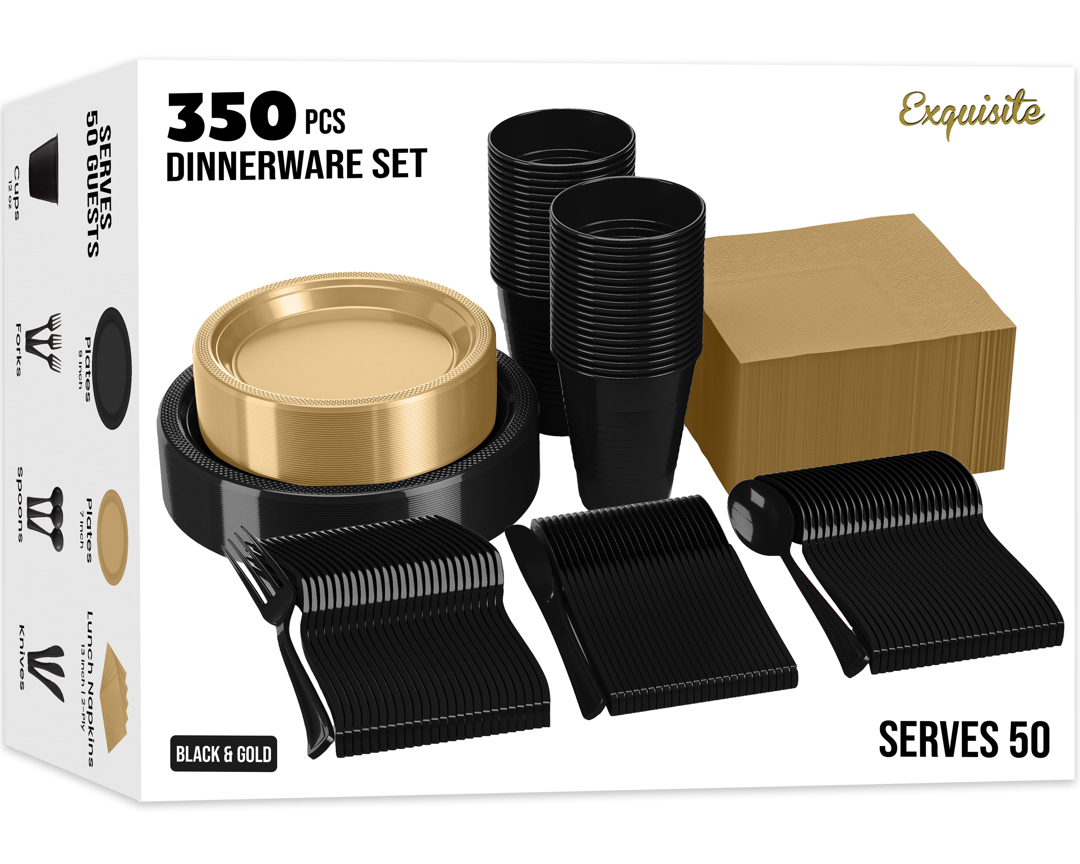 New Year's Eve 2025 Party Dinnerware Set - Disposable Plates, Cups, and ...