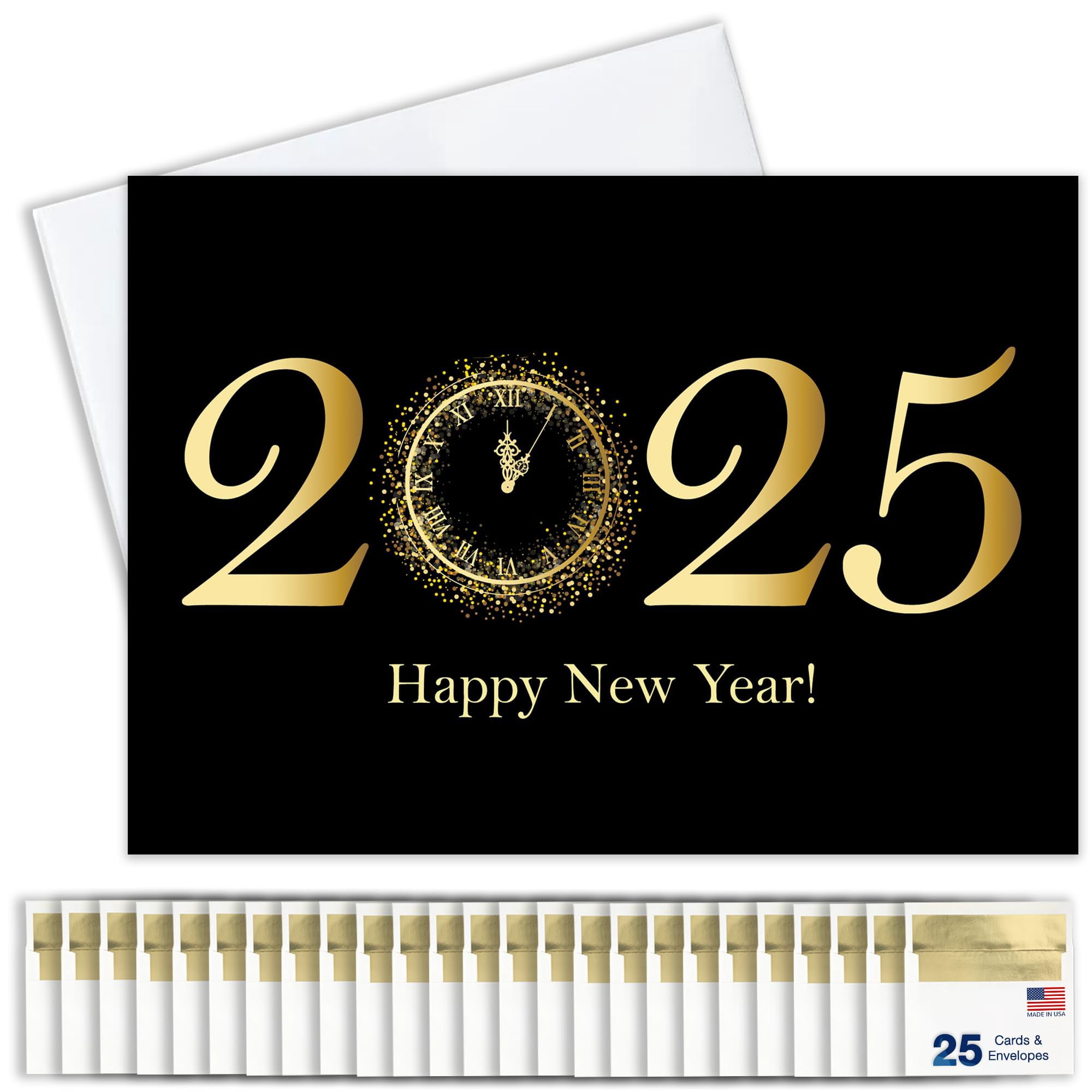 New Years Cards for Business & Family (Time for 2025) Greeting Card Set ...
