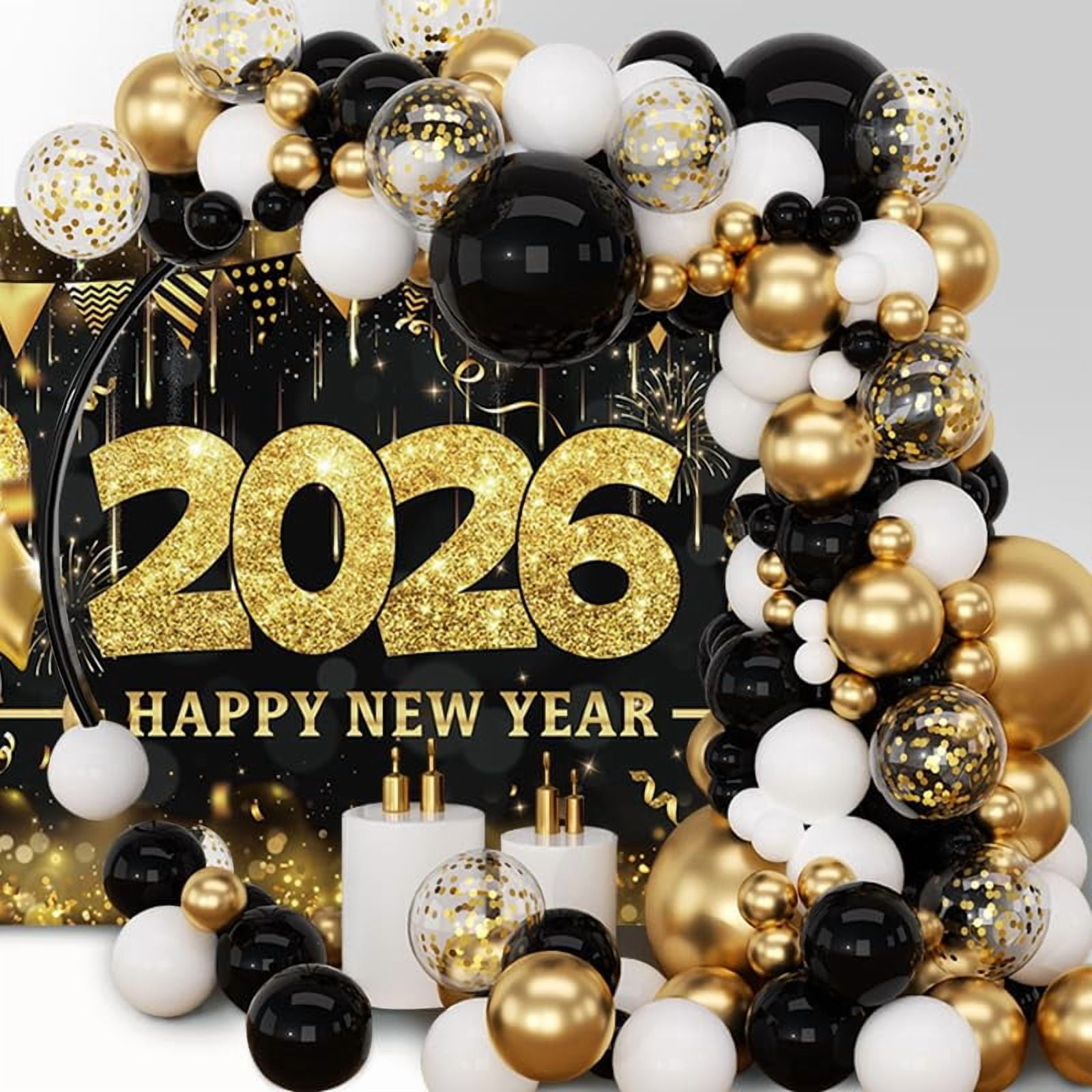 New Years Eve Firework Decorations 2026, Happy New Year Backdrop Party ...