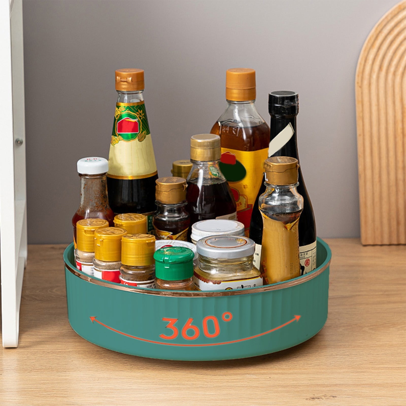 New Years Eve Party Supplies 11.4Inch Round Lazy Susan Turntable Organizer for Refrigerator for ...