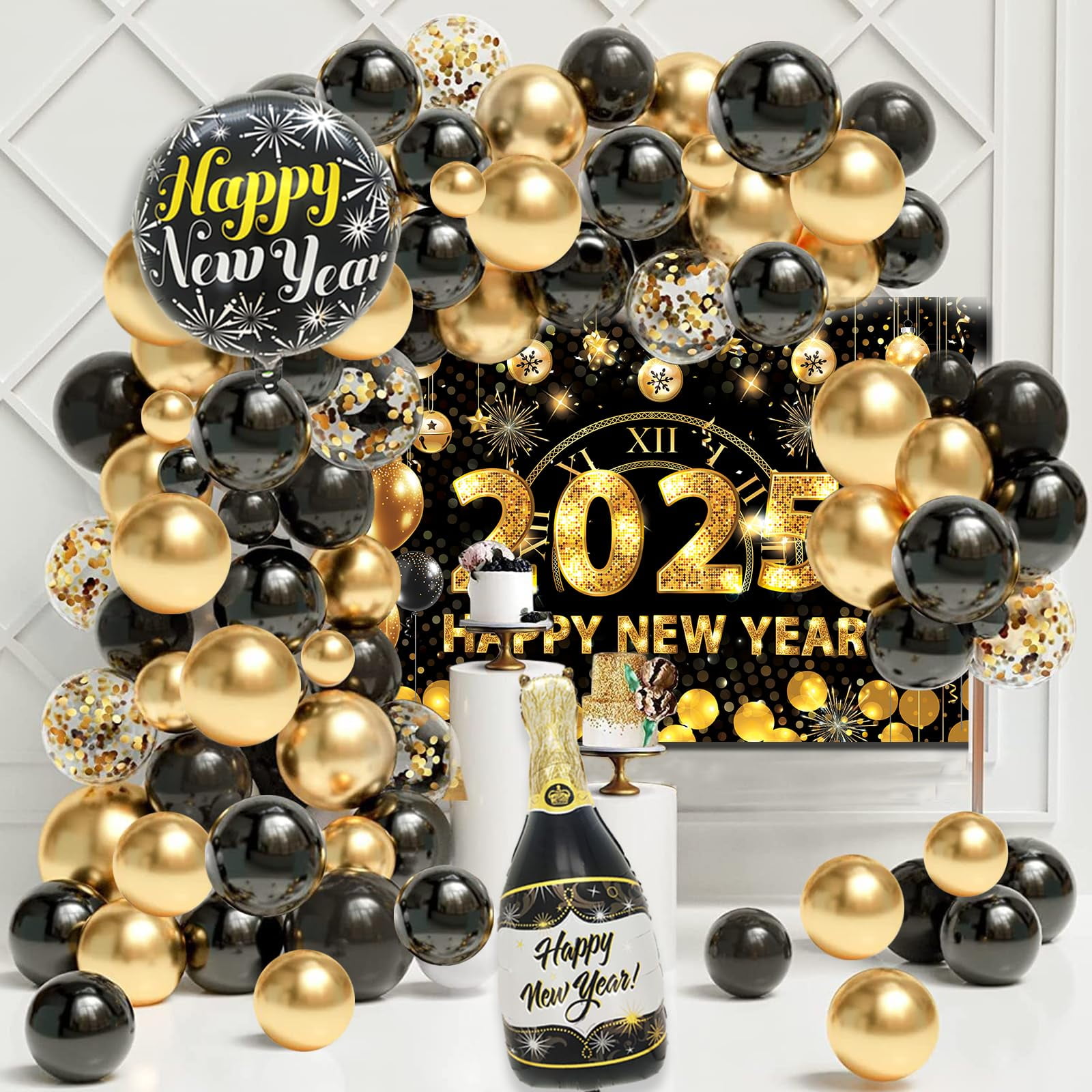 New Years Eve Party Supplies 2025,74 Pcs Happy New Year Decorations ...