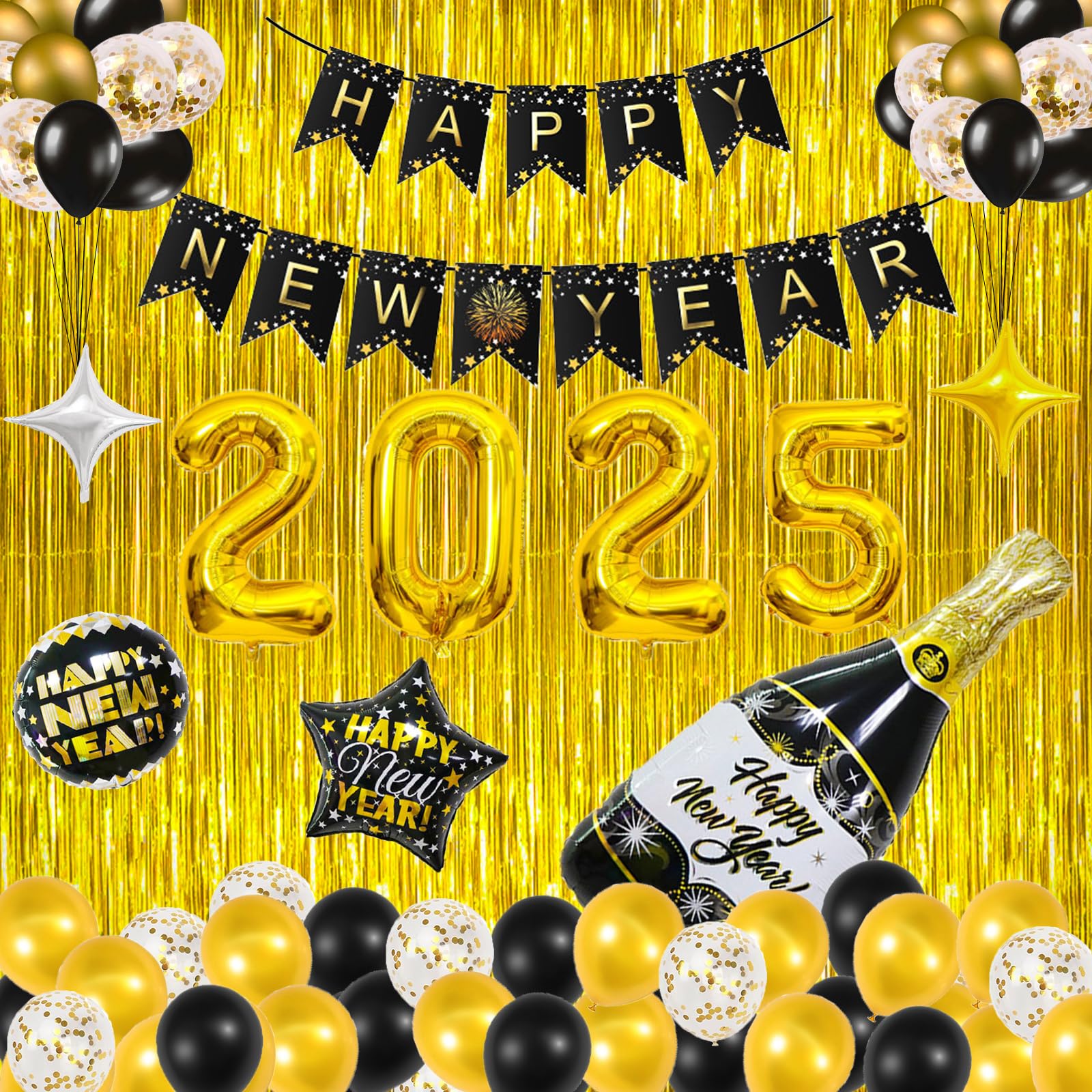New Years Eve Party Supplies 2025, New Years Decorations 2025, Happy ...