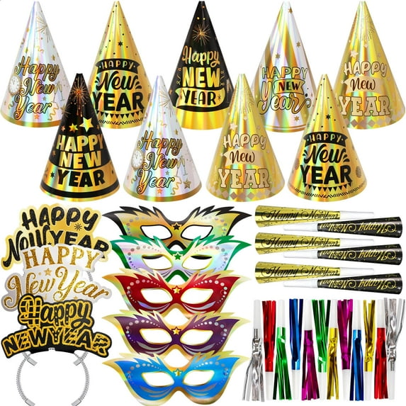 New Years Eve Party Supplies for 25 Guests 2025 Gold Silver Happy New ...
