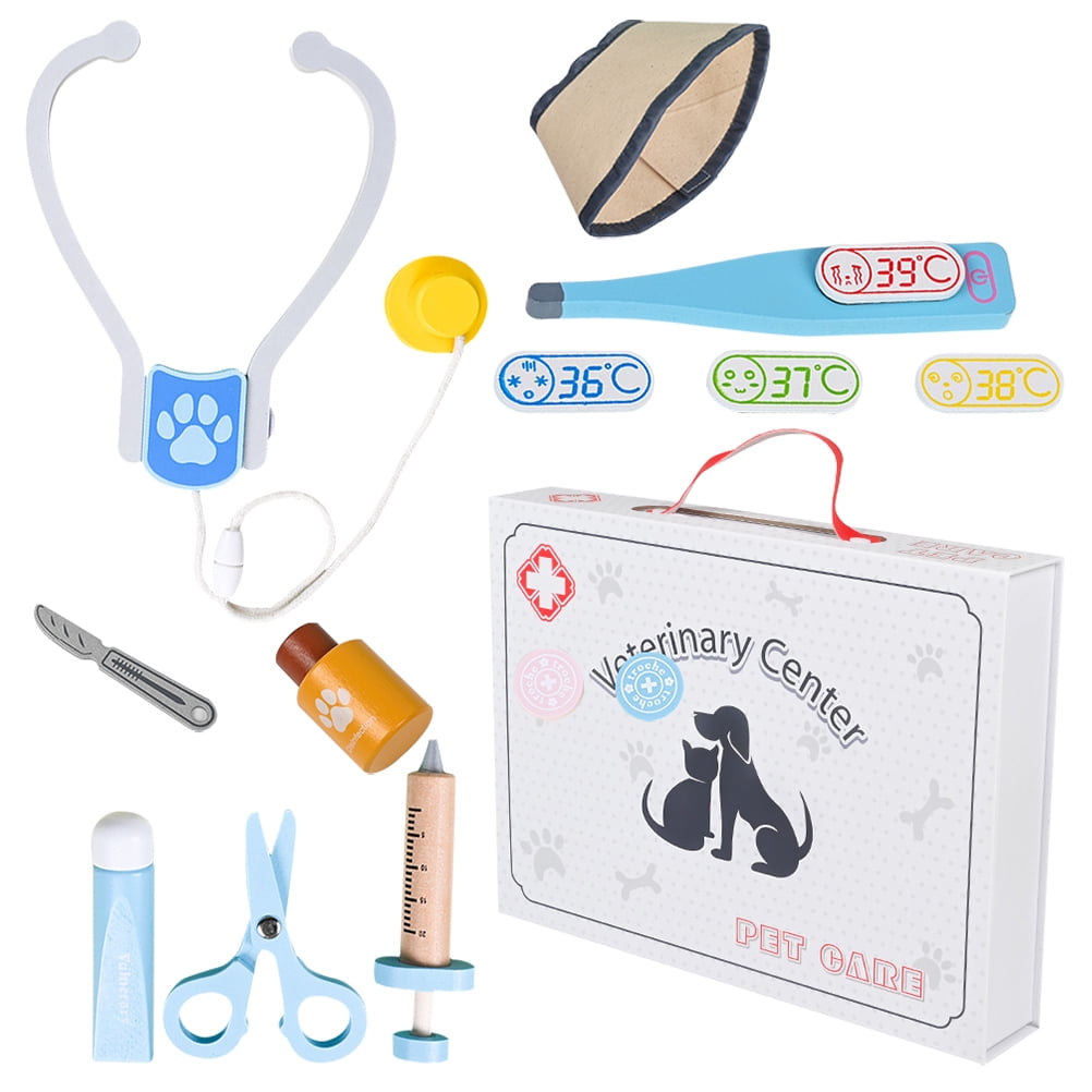 New Years Gifts Wooden Simulation Veterinary Doctor Medical Toy Set ...